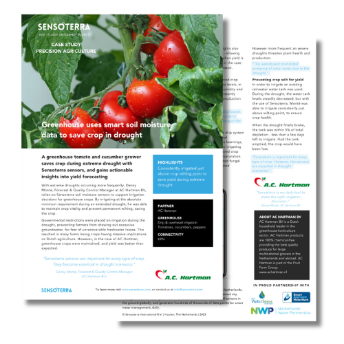Case Study Greenhouse: Tomatoes - Sensoterra